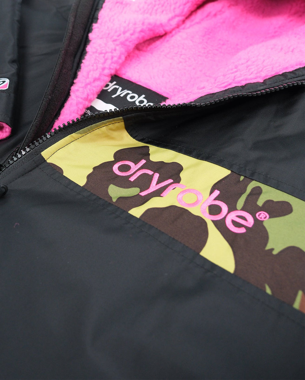 Black Pink Camo Kids Easy-Fit Changing Robe - REWORK – Dryrobe® Europe