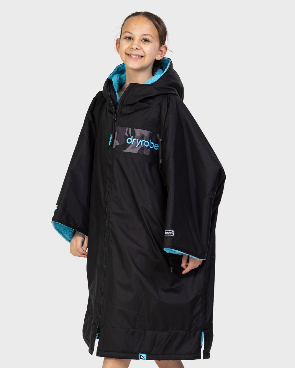 REWORK Black Blue Camo Kids Easy-Fit Changing Robe – Dryrobe® Europe