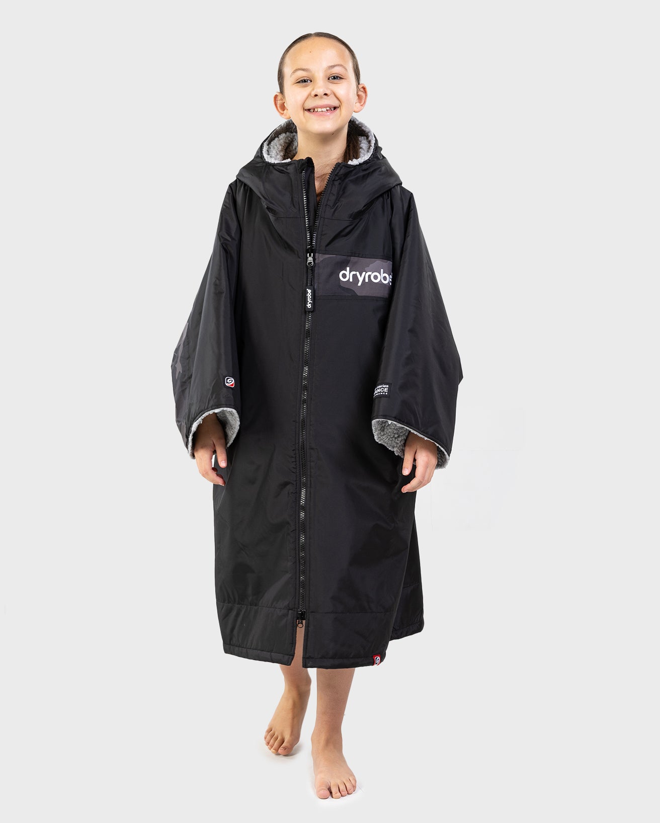 REWORK Black Grey Camo Kids Easy-Fit Changing Robe – Dryrobe® Europe