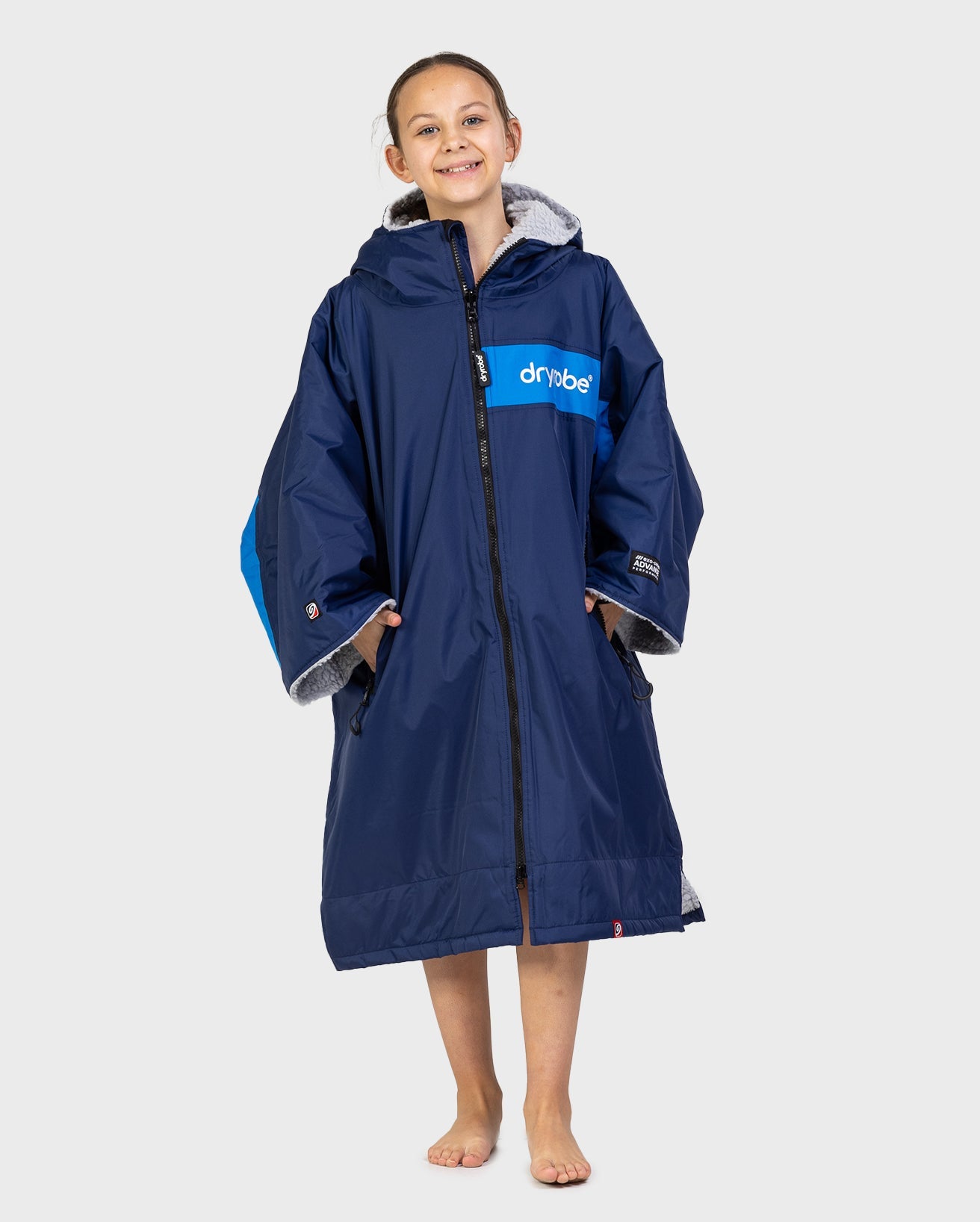 REWORK Navy Grey Cobalt Kids Easy-Fit Changing Robe – Dryrobe® Europe