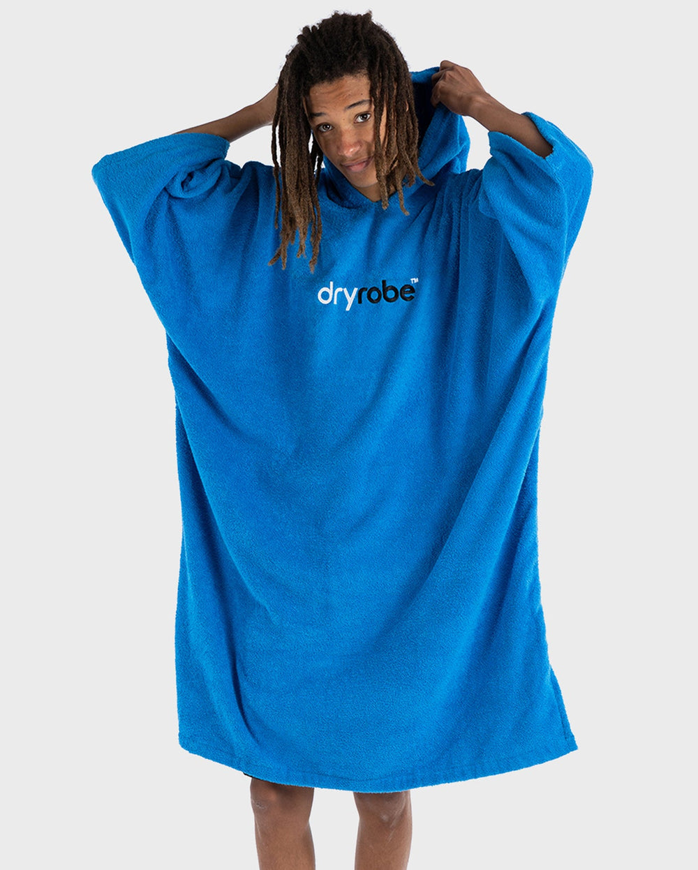 Cobalt Blue Organic Towel Changing Robe | Dryrobe® – Dryrobe® Europe