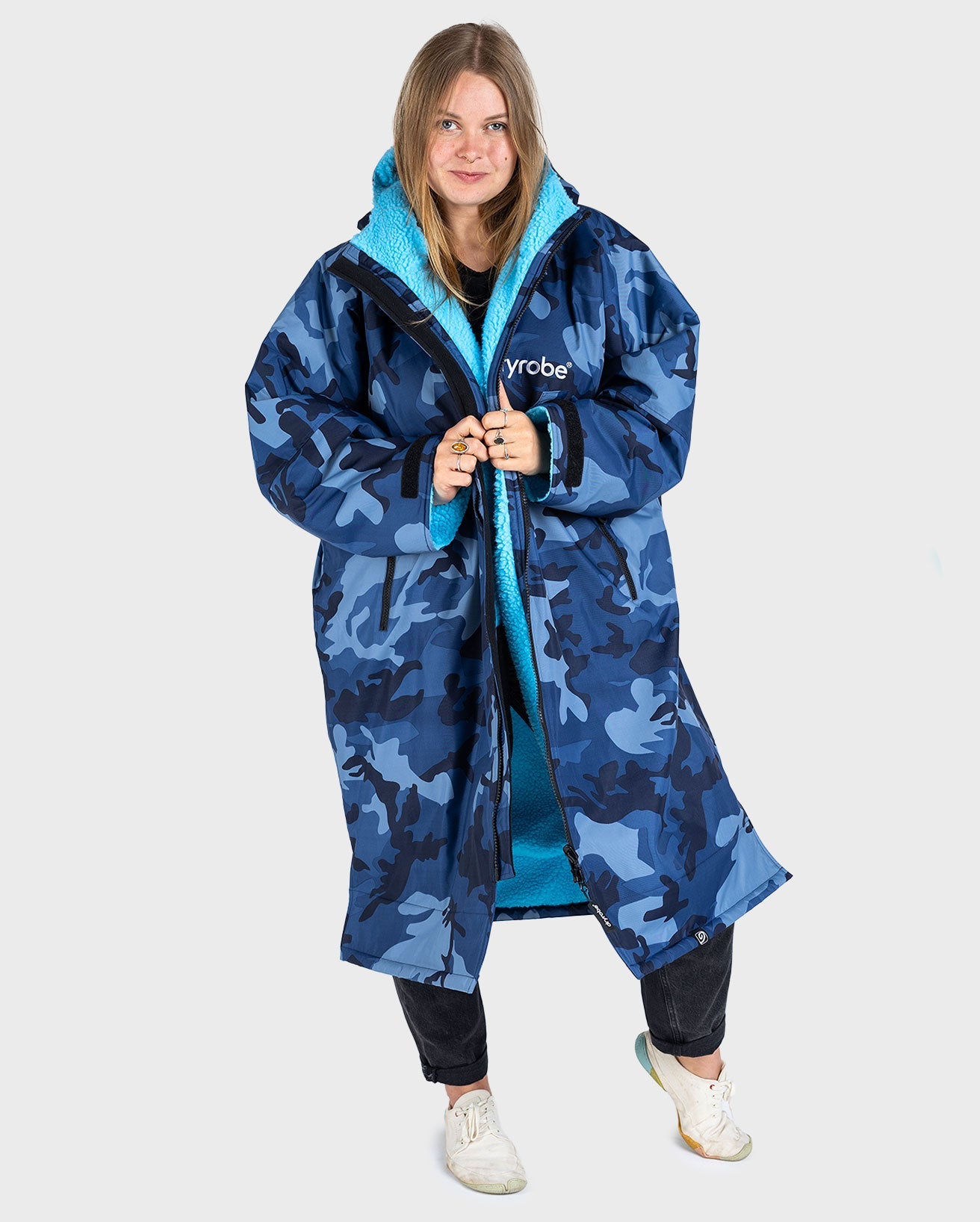 dryrobe® Advance Long Sleeve Changing Robe - Blue Camo | Blue – dryrobe ...